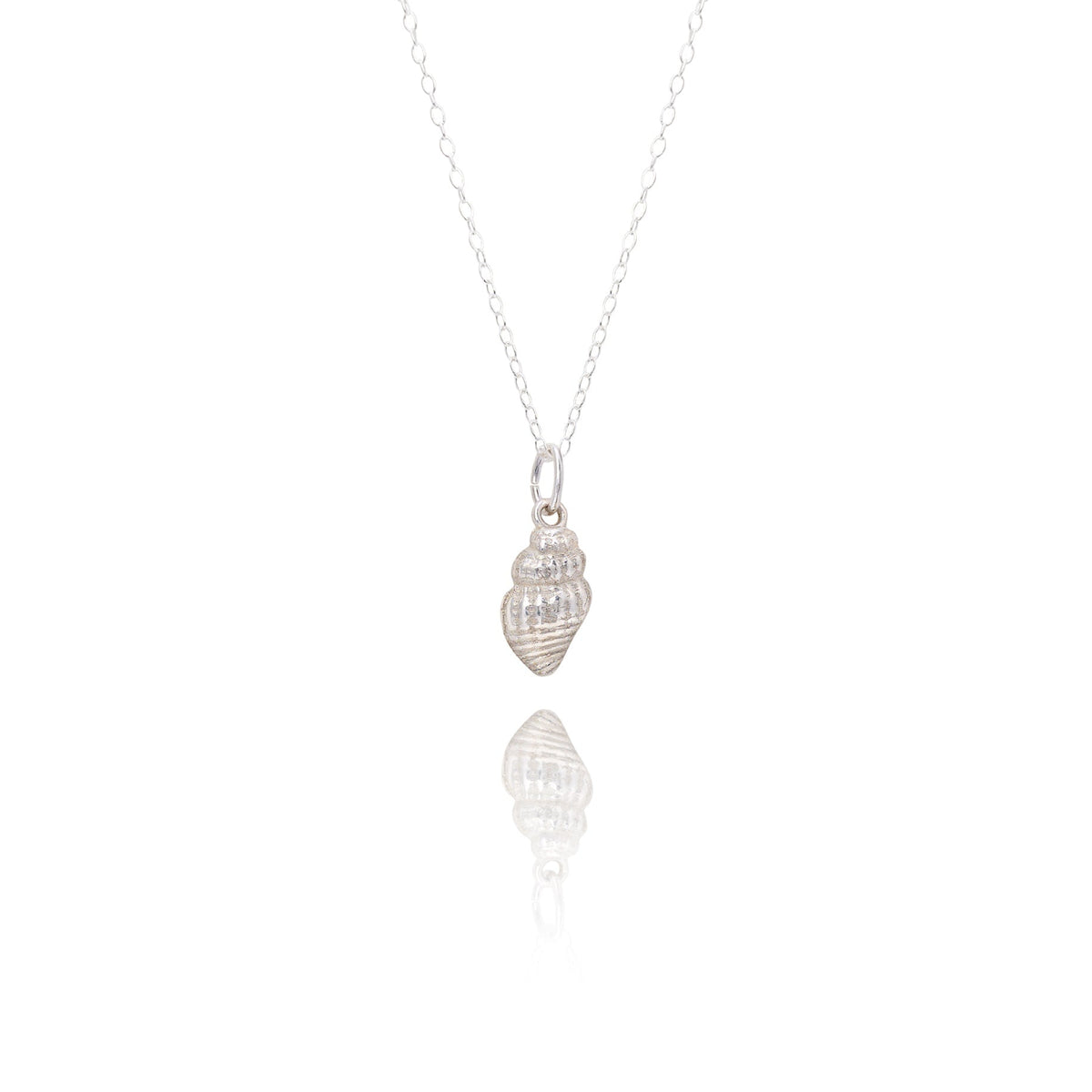 Silver Dainty Shell Necklace | Handmade Whelk Pendant – Iris & Lolli